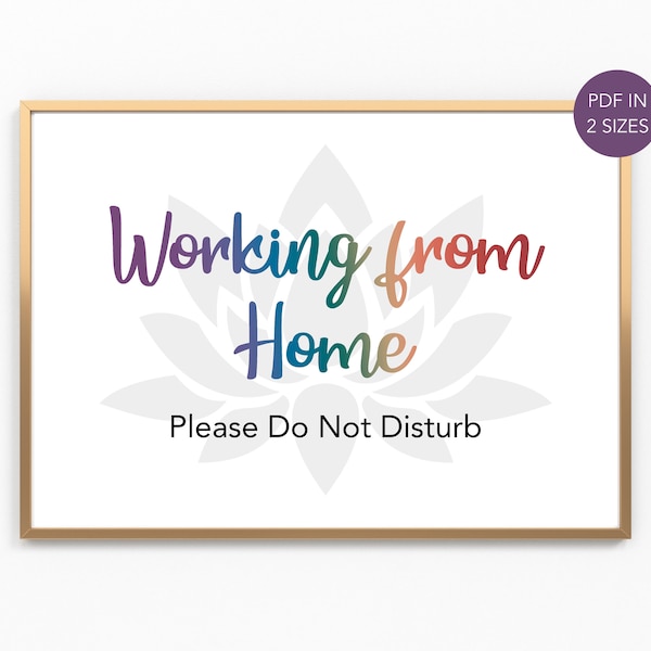 Working From Home Sign Printable - Etsy