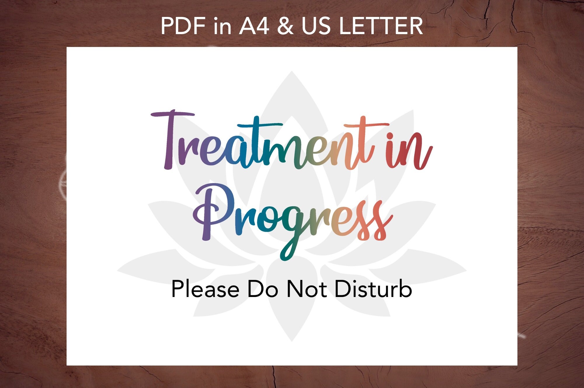 Treatment in Progress Sign, Please Do Not Disturb Sign, Business Pdf ...