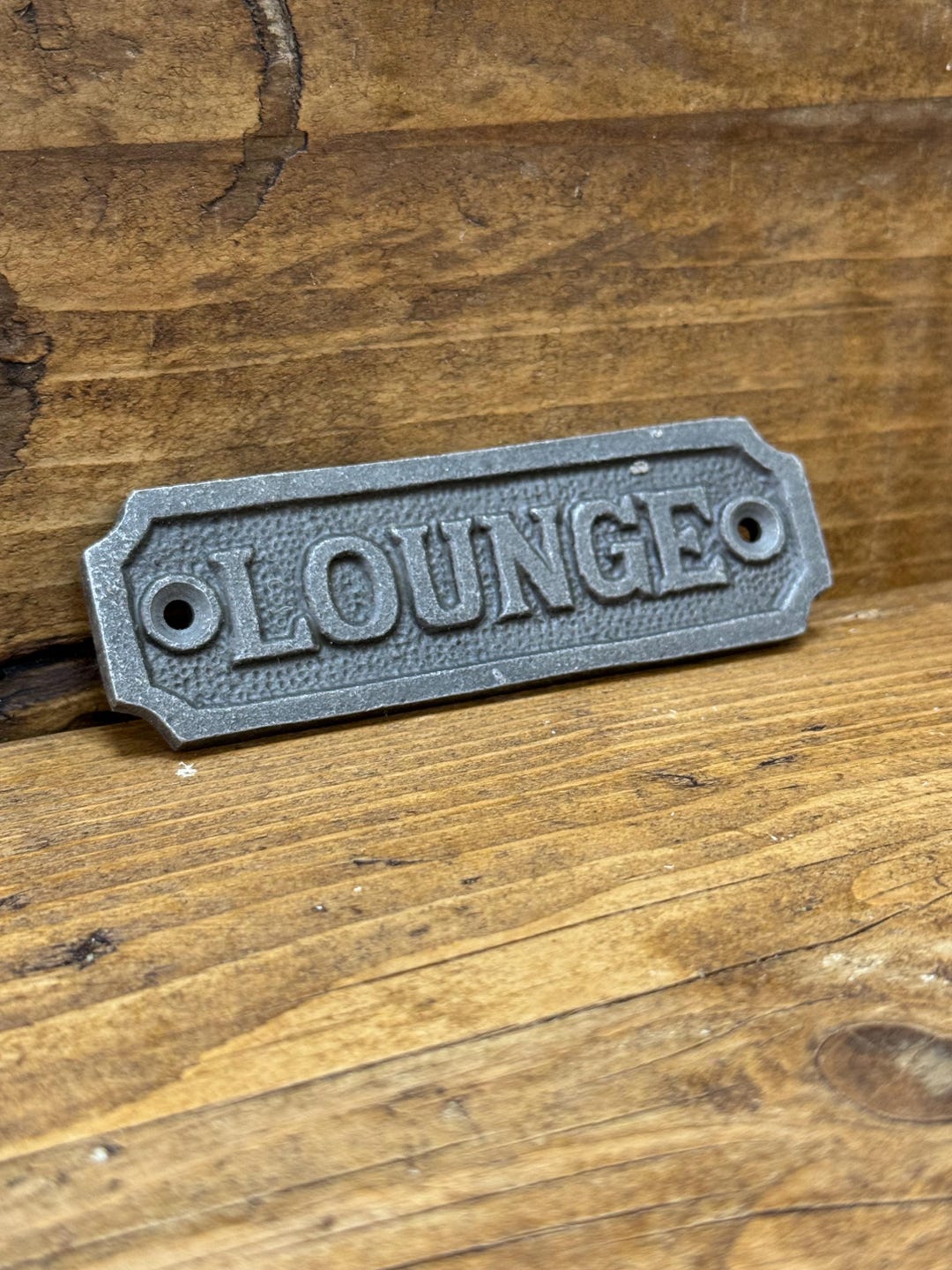 LOUNGE \ Cast Iron Rustic Industrial Style Heavy Plaque - Etsy