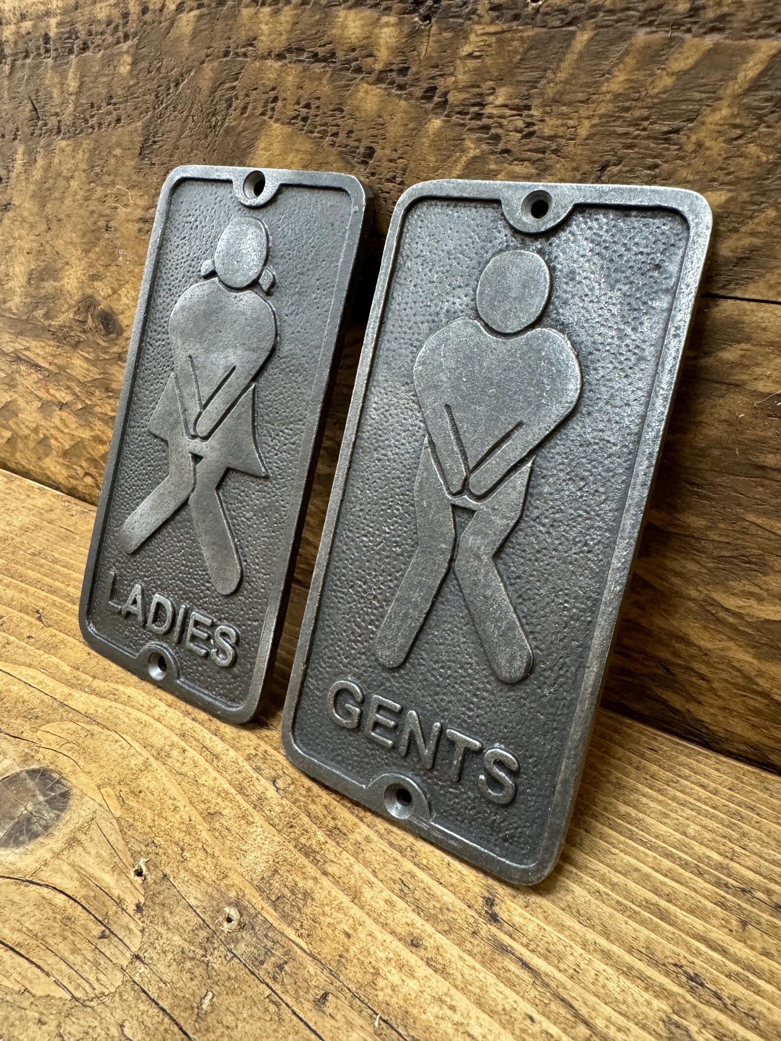 LADIES & GENTS \ Cast Iron Toilet Room Door Plaque Wall Sign \ Vintage ...
