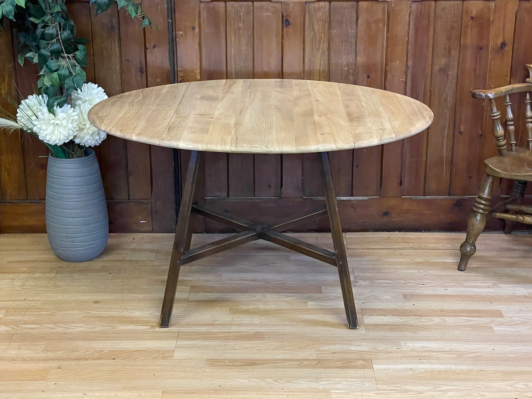 Retro Ercol Round Drop Leaf Table Elm Extending Dining Table Model 377 ...