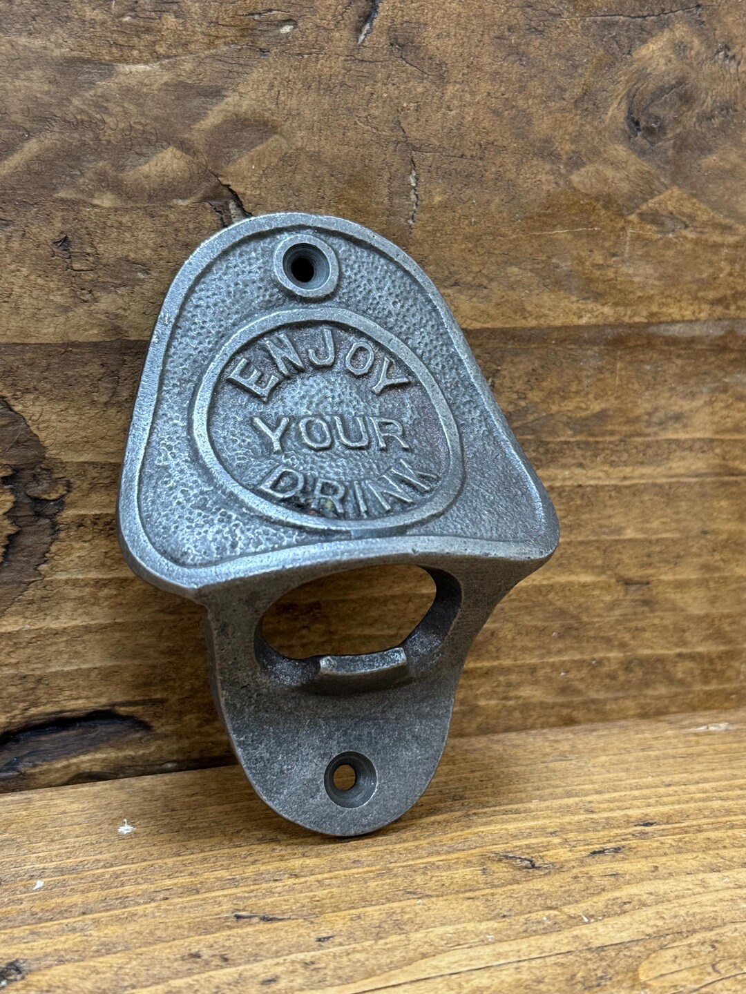 ENJOY YOUR DRINK: Cast Iron Wall Mounted Bottle Opener - Vintage Style ...
