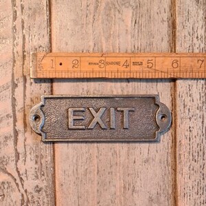 ENTRY & EXIT \ Cast Iron Rustic Metal Industrial Style Heavy Plaque ...