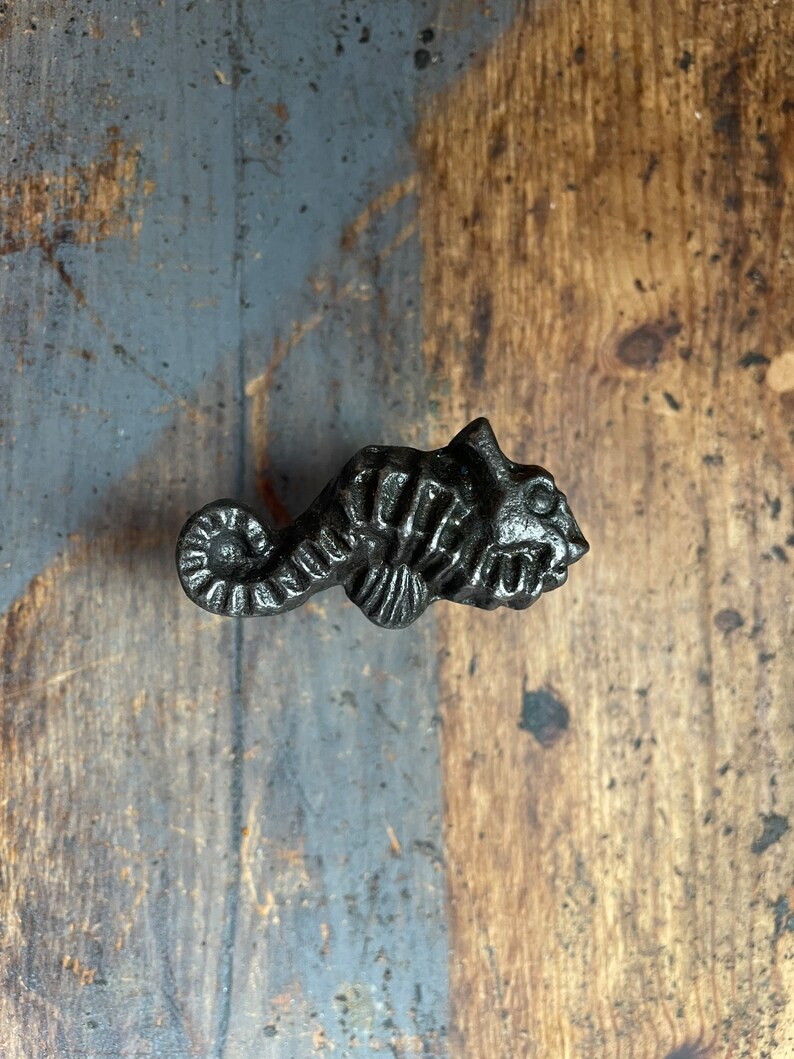 SEAHORSE Cast Iron Antique Style Cabinet Knob Industrial - Etsy