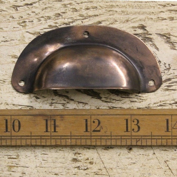 Antique Copper Drawer Cup Pulls - Etsy
