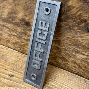 OFFICE \ Cast Iron Room Door Plaque \ Wall Sign Vintage Retro ...