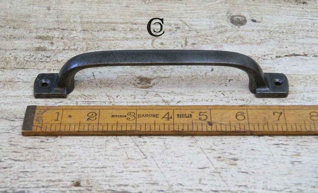 LARGE D HANDLE \ 185mm Cast Iron Door Pull Sash Handle \ Rustic ...