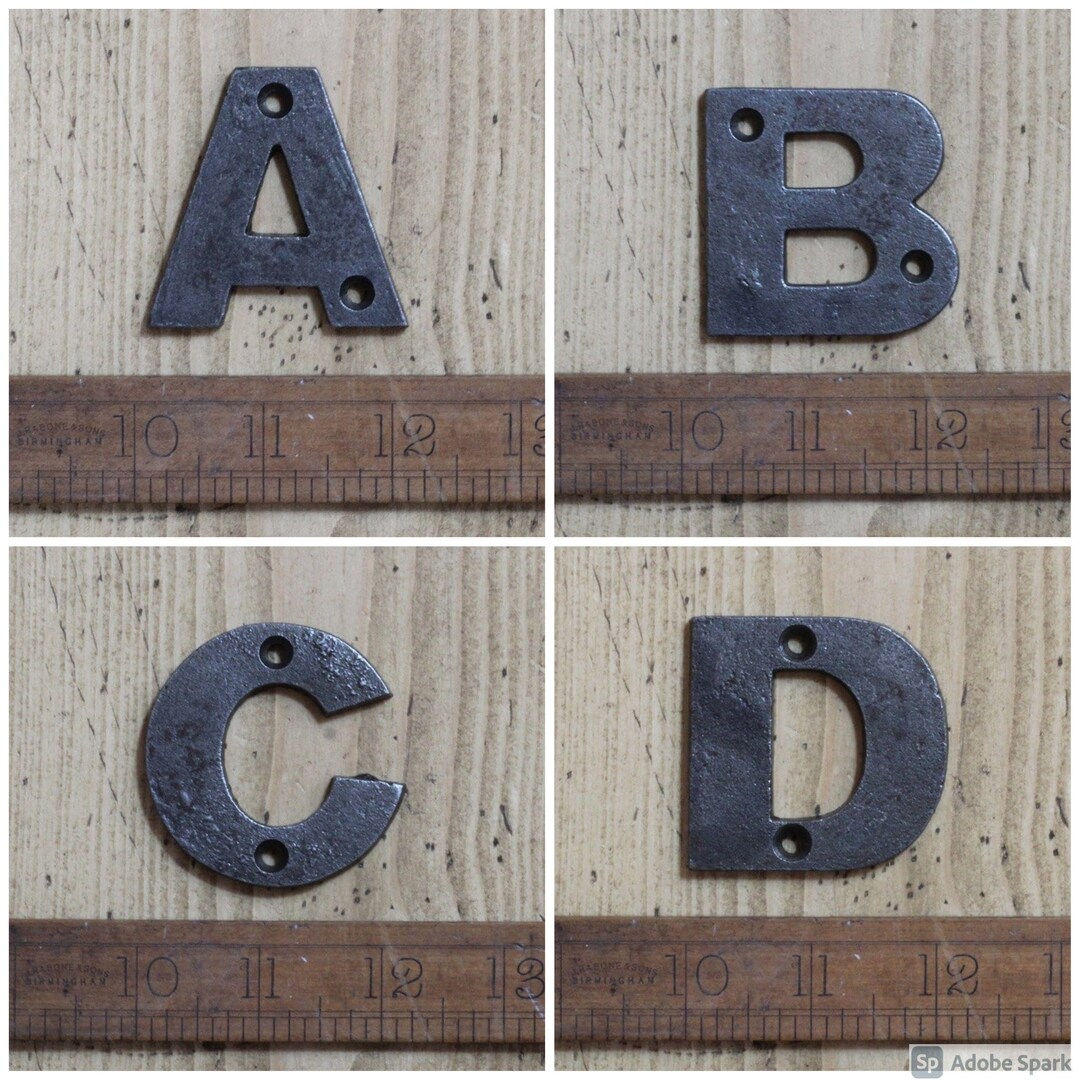 LETTERS & NUMBERS \ SMALL \ Cast Iron Rustic Metal Industrial Style ...