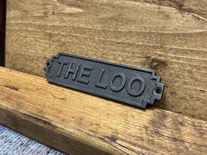 THE LOO: Cast Iron Toilet Bathroom Door Plaque Wall Sign - Vintage ...