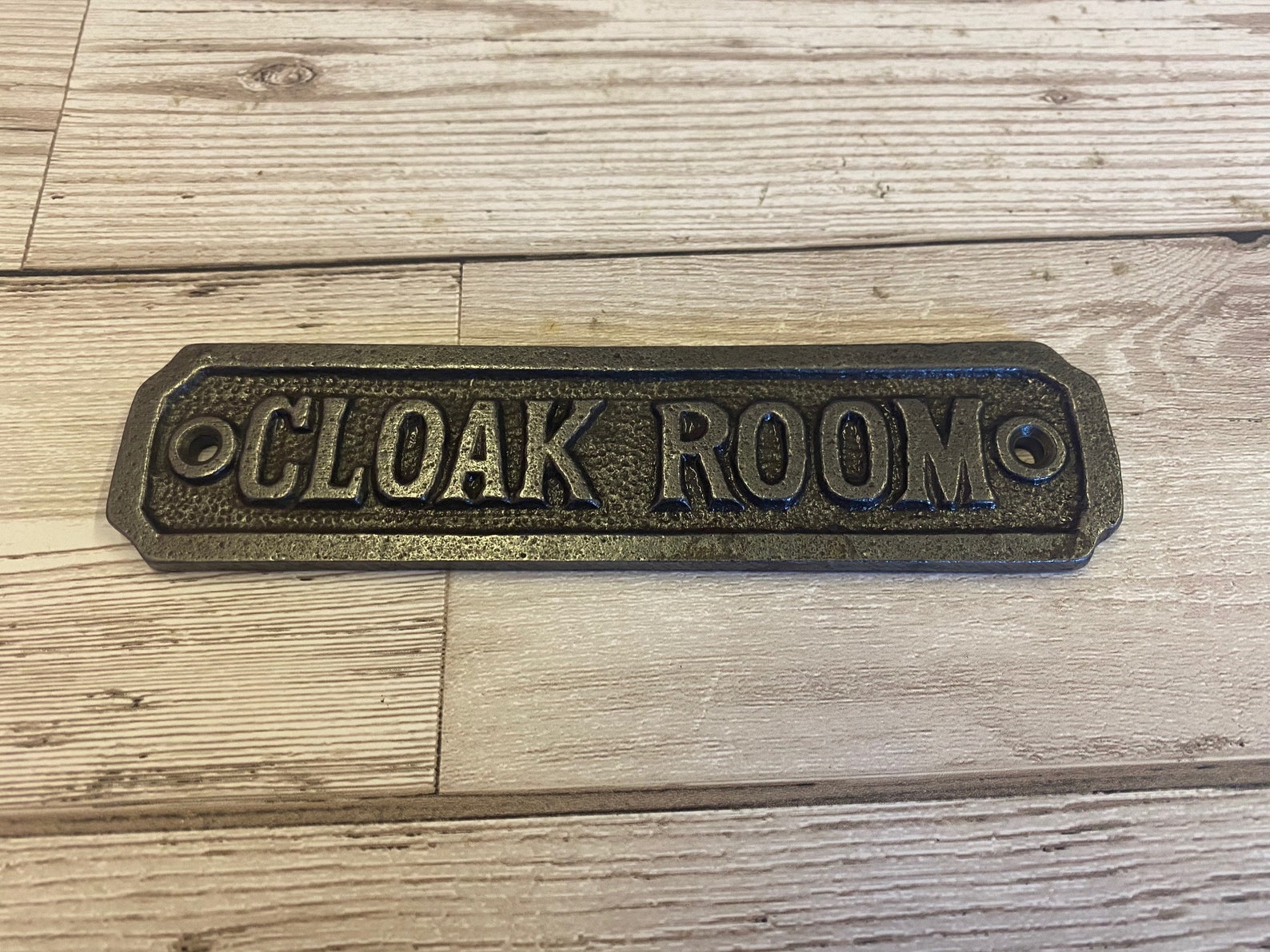 CLOAK ROOM Cast Iron Room Door Plaque Wall Sign - Etsy