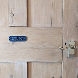 STUDY \ Cast Iron Rustic Industrial Style Heavy Plaque Sign \ Home ...