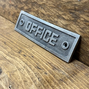 OFFICE \ Cast Iron Room Door Plaque \ Wall Sign Vintage Retro ...