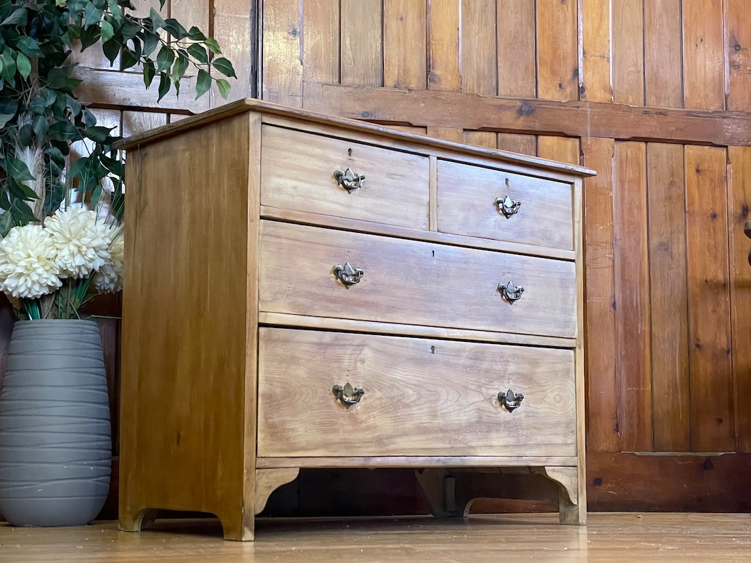 Antique Ash Chest of Drawers Rustic Storage Drawers Vintage Sideboard ...