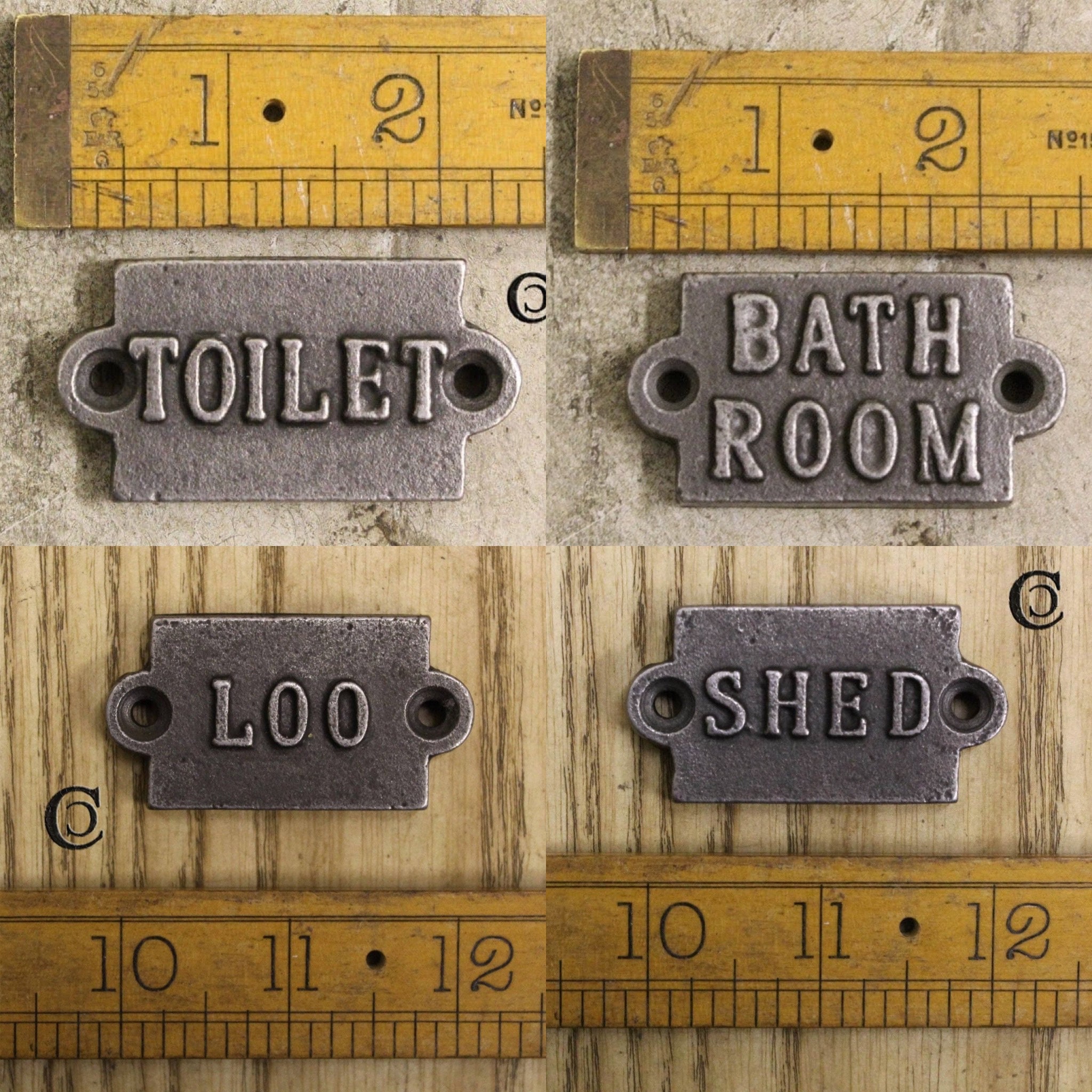 PETITE PLAQUES: Cast Iron Rustic Metal Industrial Style Heavy Plaque ...