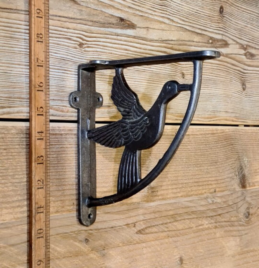 PAIR 7 X 7 DOVE / BIRD Cast Iron Shelf Brackets Vintage & Antique Style ...