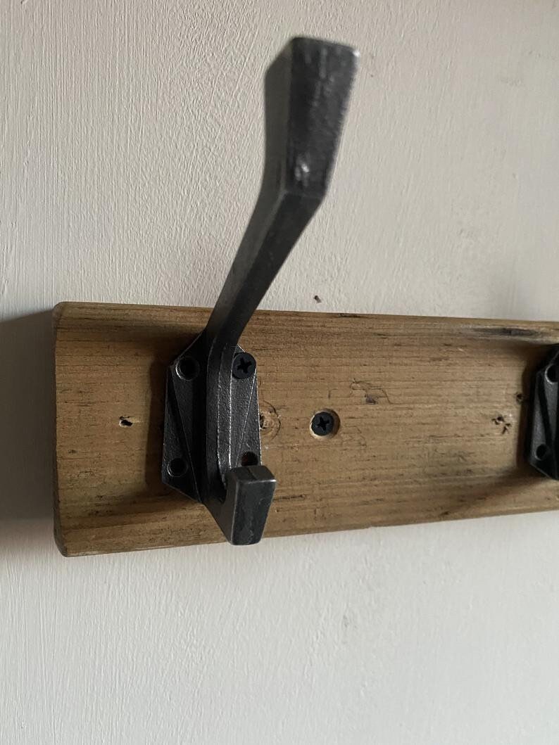 ART DECO Cast Iron Double Coat Hook Antique Style Rustic - Etsy