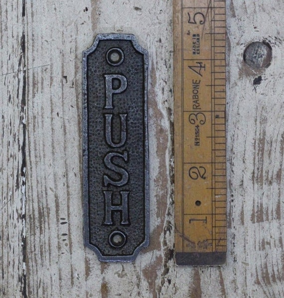 PUSH Cast Iron DOOR Plaque Sign Retro Vintage Industrial - Etsy UK