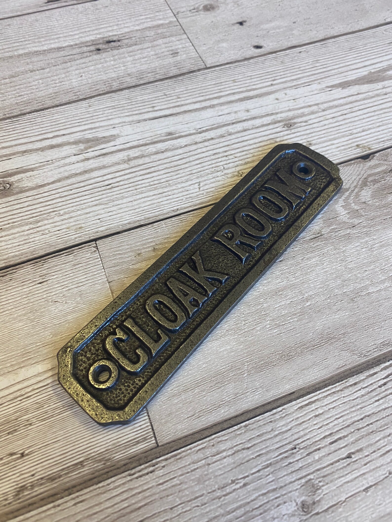 CLOAK ROOM Cast Iron Room Door Plaque Wall Sign - Etsy