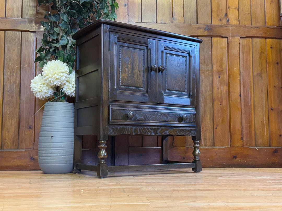 Vintage Ercol Gold Label Elm Credence Cupboard Small Sideboard Drinks ...