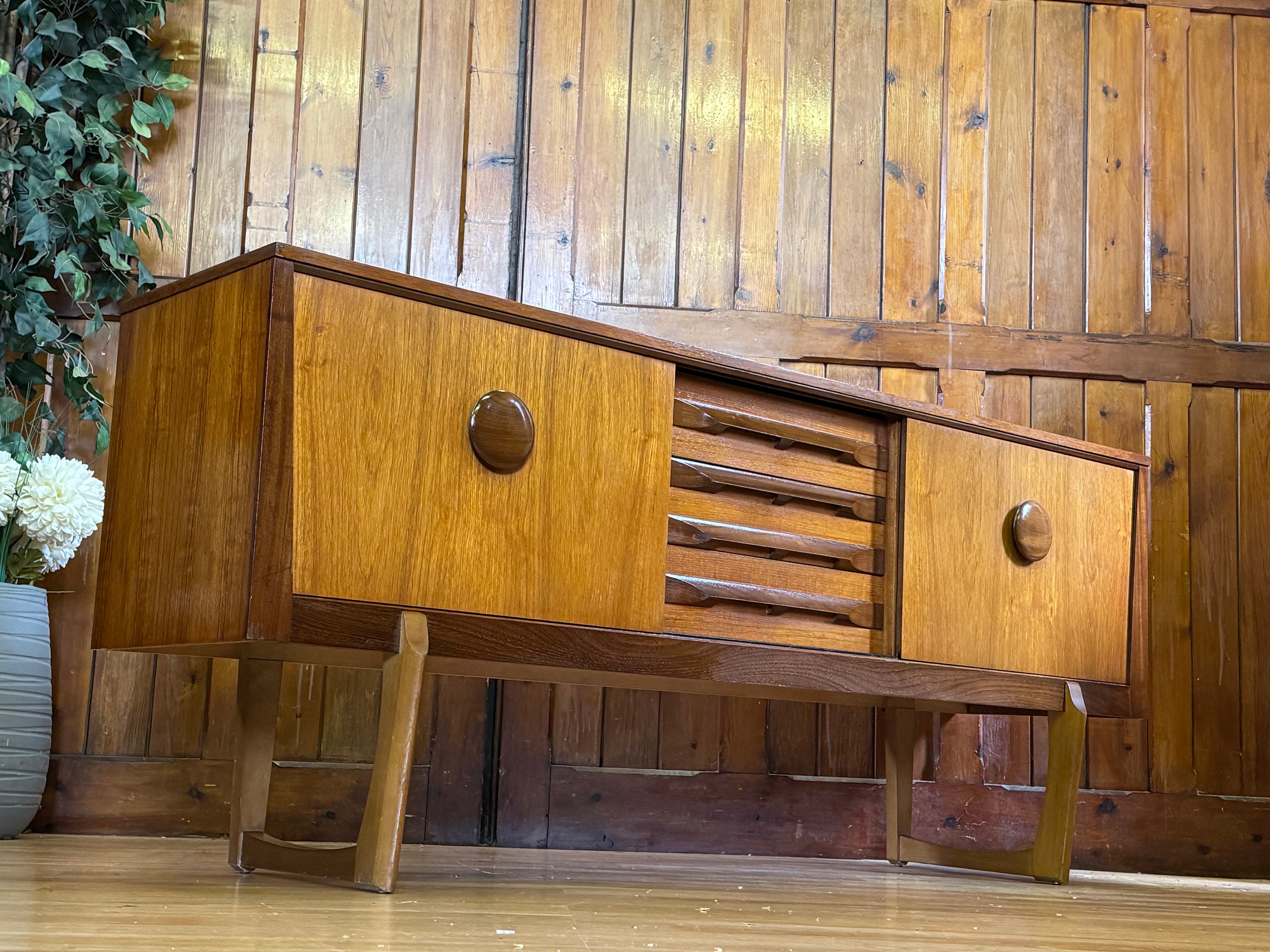 Vintage Teak Sideboard by Elliots of Newbury Mid Century Long Drinks Cabinet Etsy