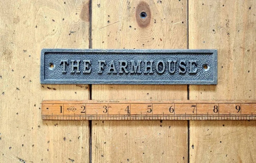 THE FARMHOUSE Cast Iron House Sign Room Door Plaque Wall - Etsy