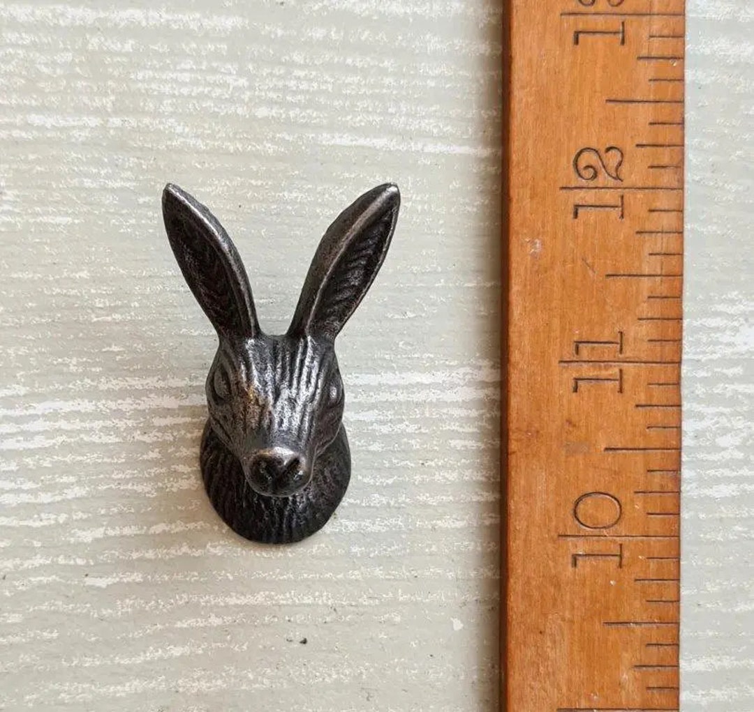 HARE \ Cast Iron Antique Style Cabinet Knob \ Industrial Cupboard ...