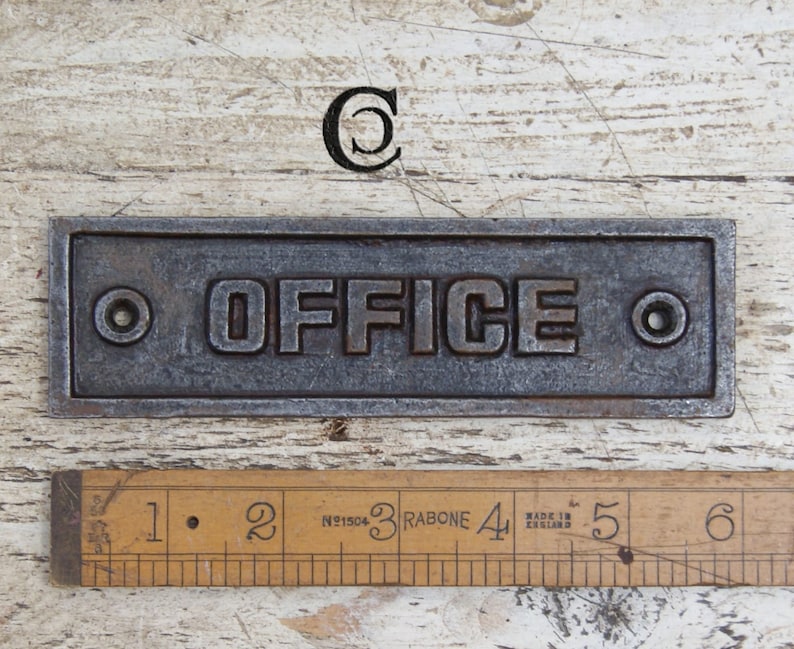 OFFICE Cast Iron Room Door Plaque Wall Sign Vintage Retro - Etsy