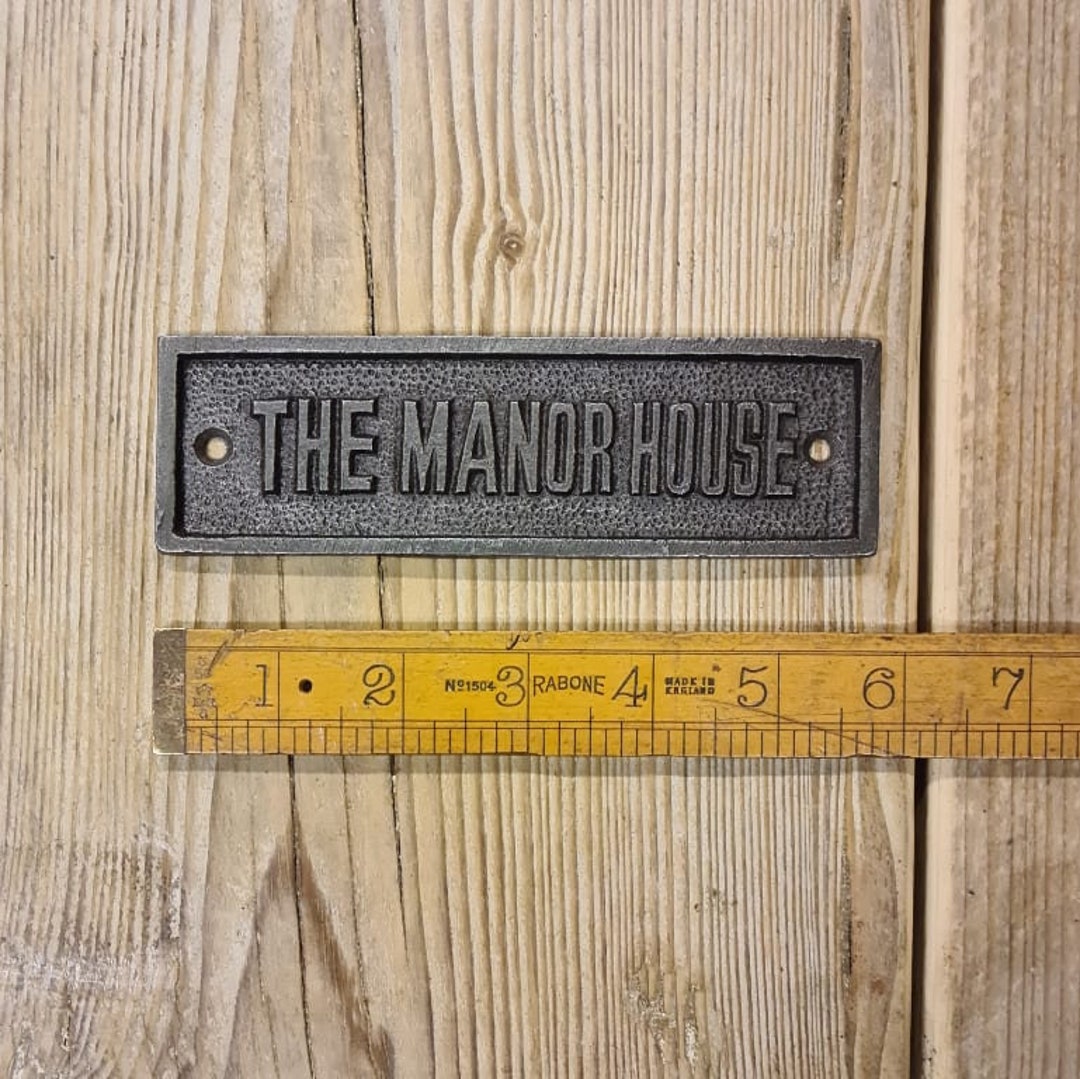 THE MANOR HOUSE \ Cast Iron Room Door Plaque \ Wall Sign \ Vintage ...