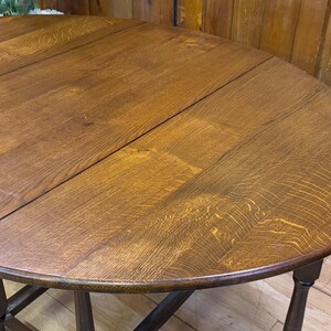 Vintage Solid Oak Drop Leaf Dining Table Extending Gate Leg Kitchen ...