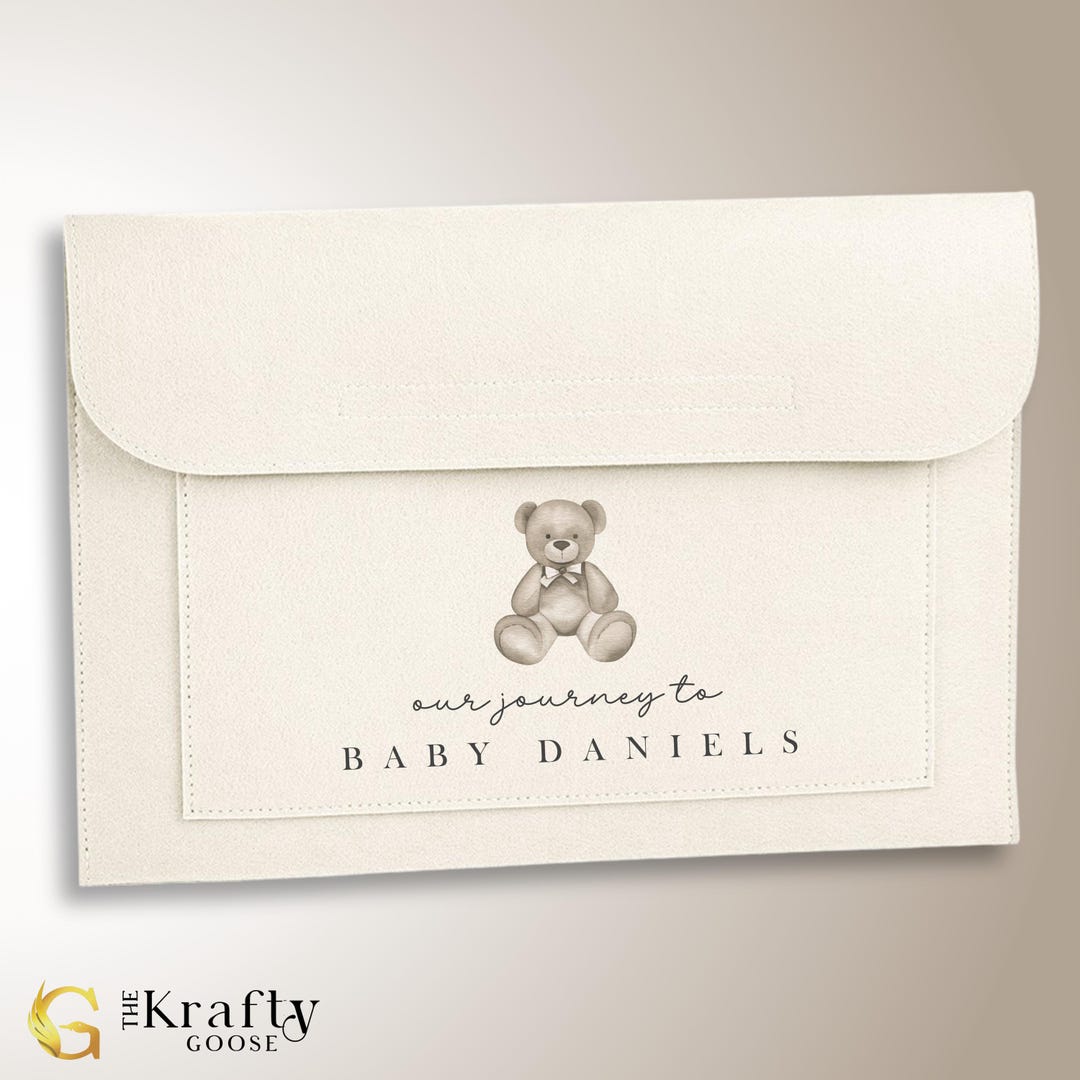 Personalised Bear Pregnancy Notes Folder, Maternity Notes Document ...