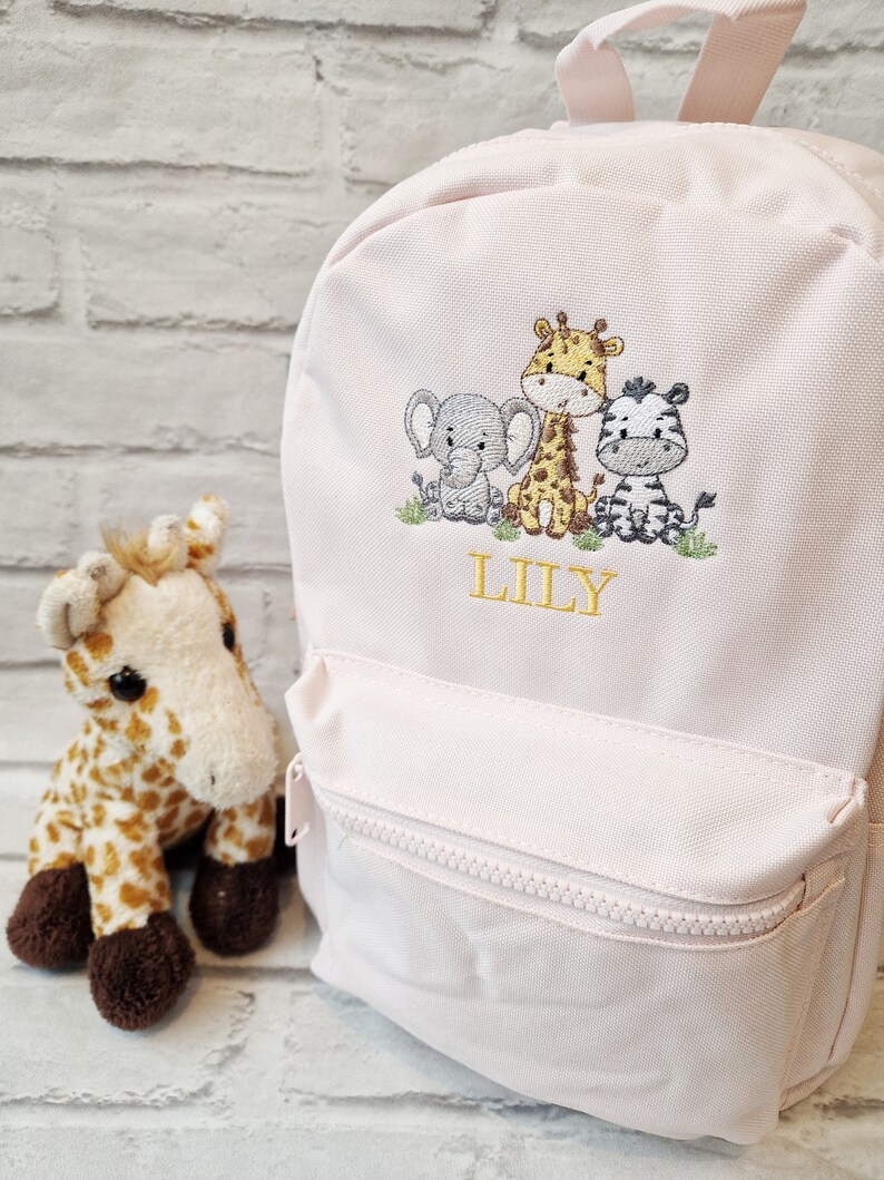 Safari Animals Backpack Personalised Embroidered Bag Back to - Etsy UK