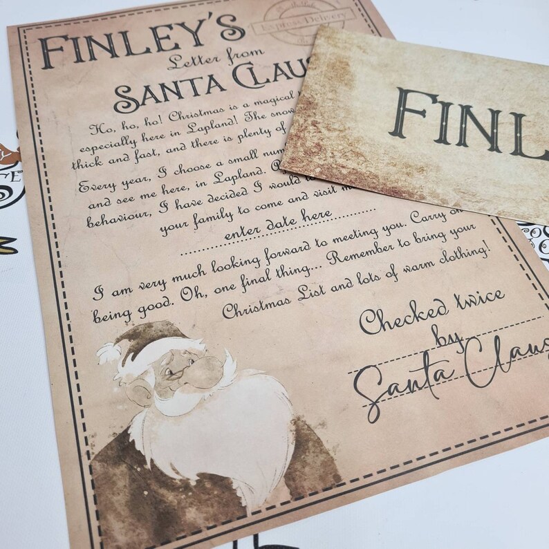 Personalised Santa Letter, Real Wax Stamp, Vintage Authentic Looking ...