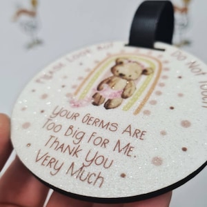 Please Don't Touch Baby Sign | Germ Tag | Your Germs Are Too Big for Me ...