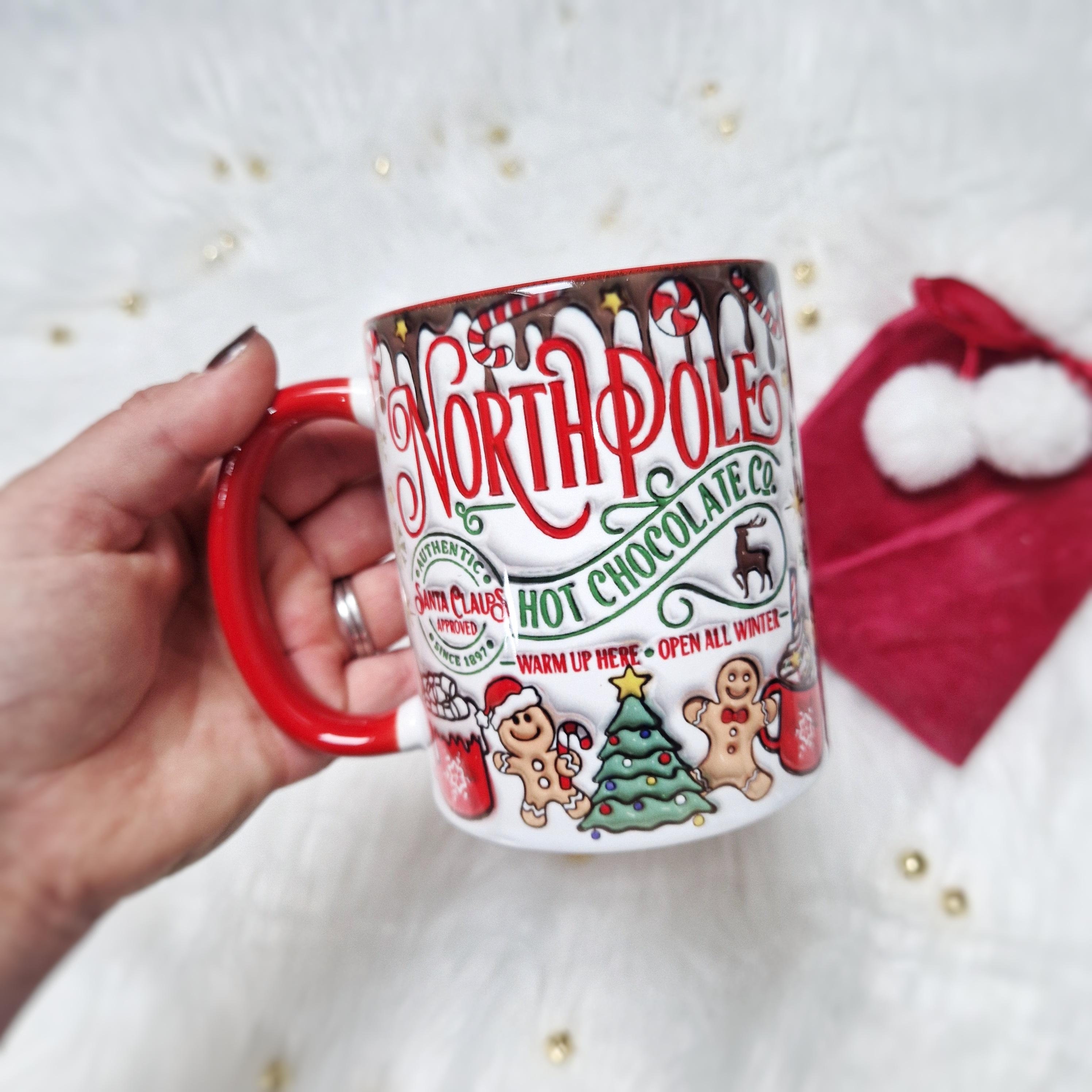 Hot Chocolate Christmas Mug, 3D Effect Illusion Cup, Christmas Stocking ...