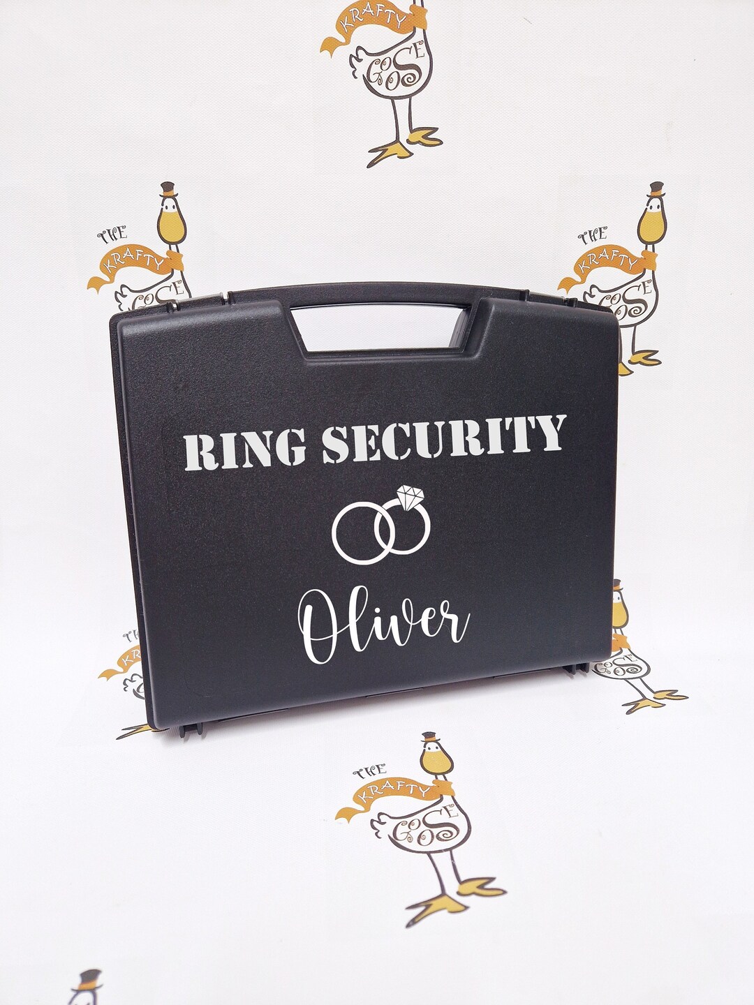 Black Ring Security Box, Personalised Ring Security Set With Sunglasses ...