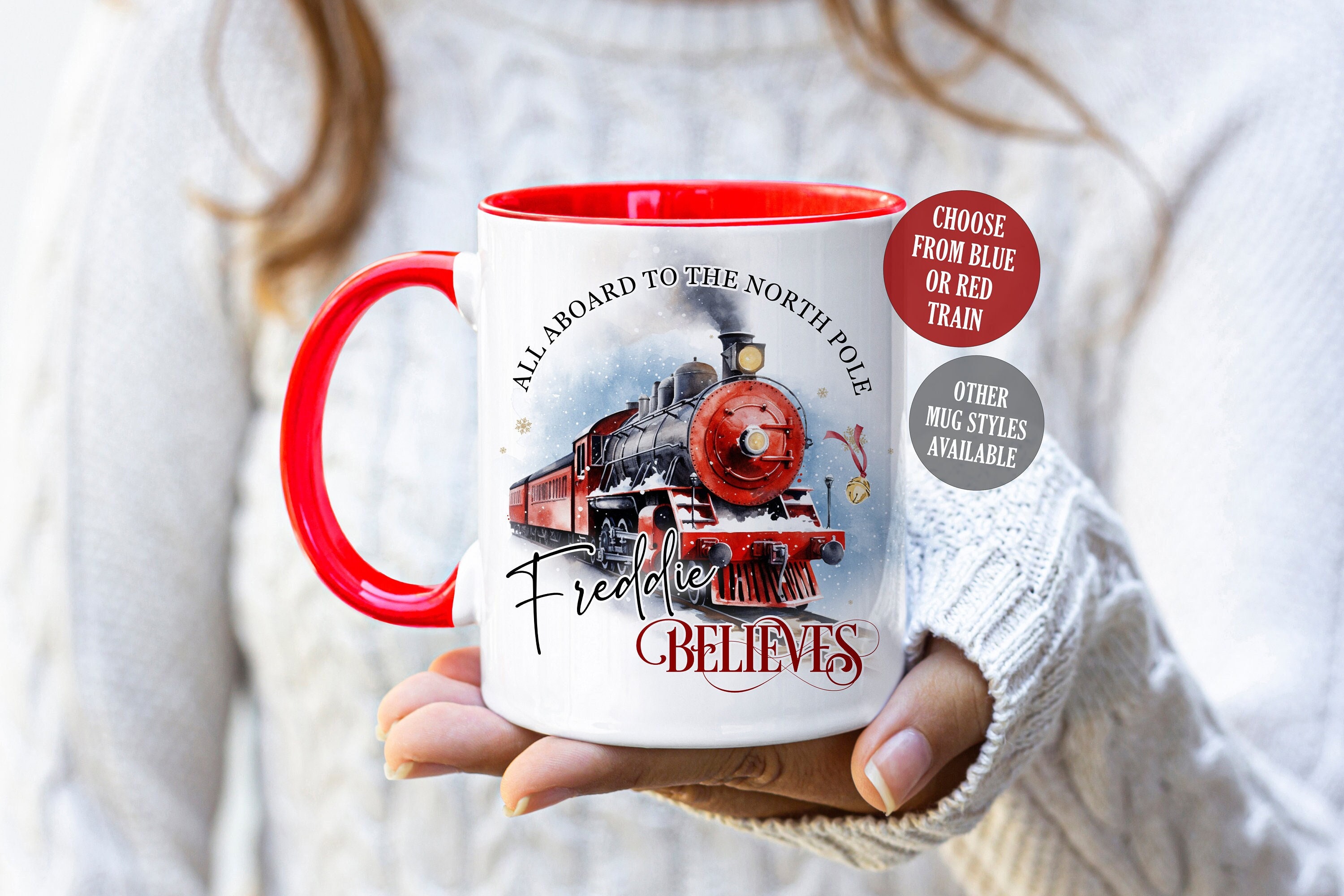 Personalised Christmas Express Mug, Unbreakable Mug, Polar Train Travel ...