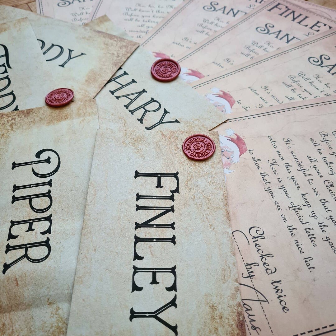 Personalised Santa Letter, Real Wax Stamp, Vintage Authentic Looking ...