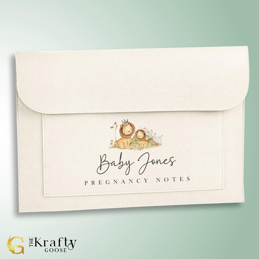 Personalised Lion Pregnancy Notes Folder, Maternity Notes Document ...