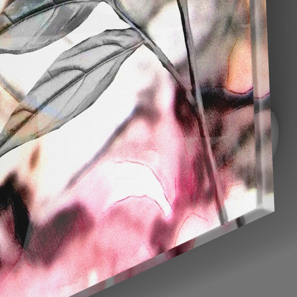 Flowers Glass Printing Wall Art Modern Decor Ideas for Your | Etsy