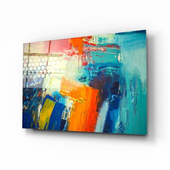 Abstract Glass Printing Wall Art Modern Decor Ideas for Your | Etsy