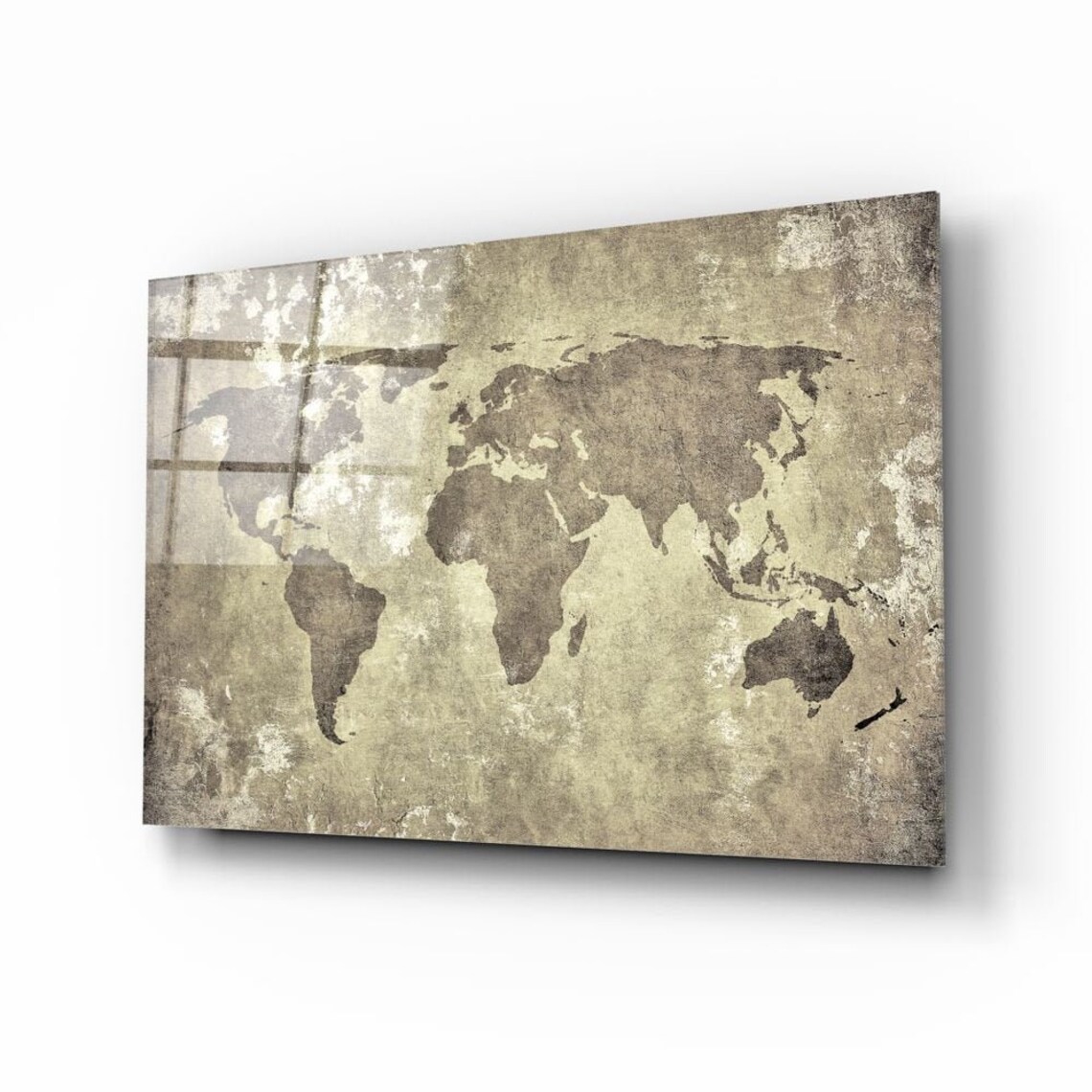 World Map Glass Printing Wall Art Modern Decor Ideas for Your - Etsy