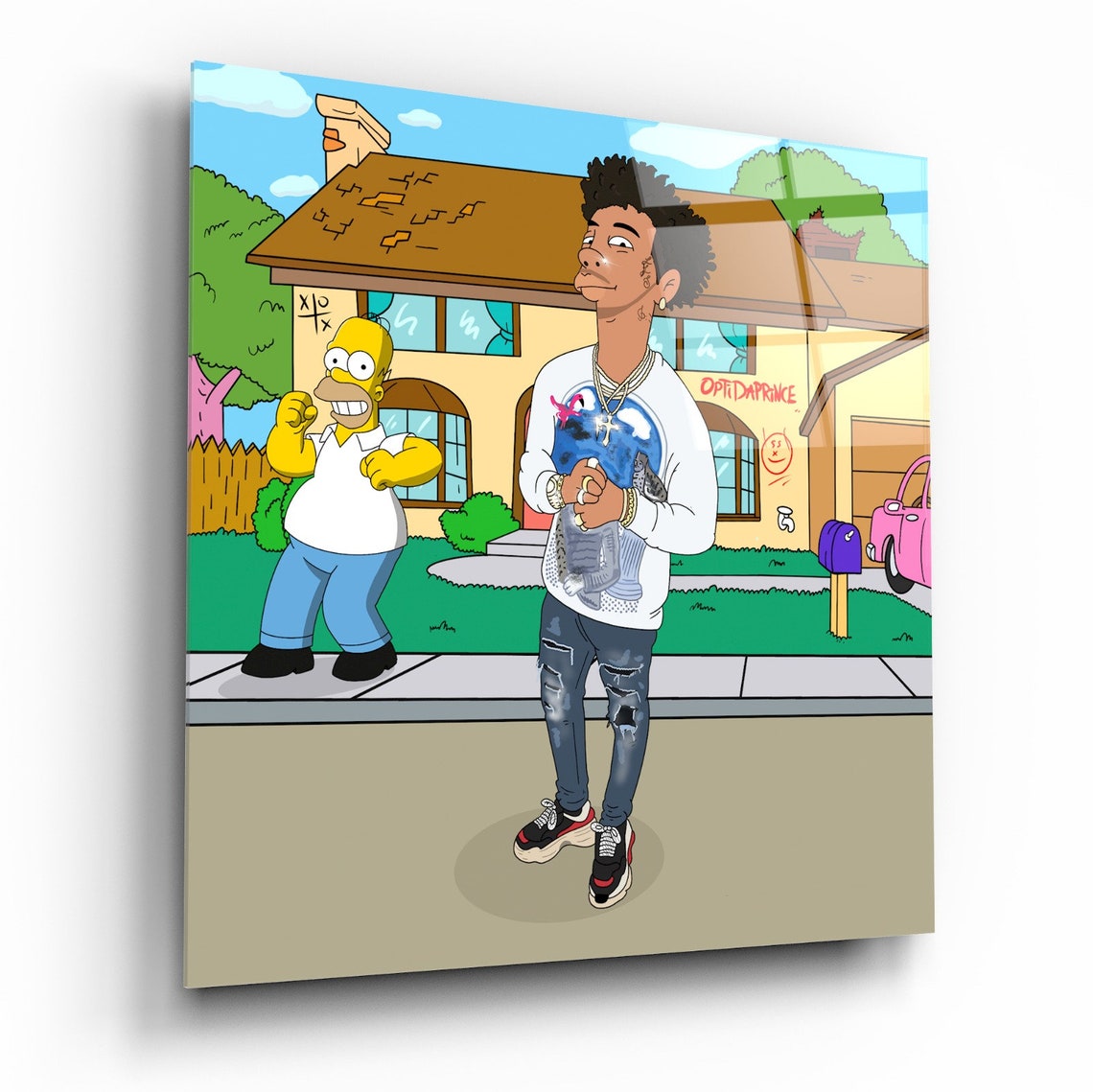 Simpsons Glass Printing Wall Art Custom Family Portrait - Etsy