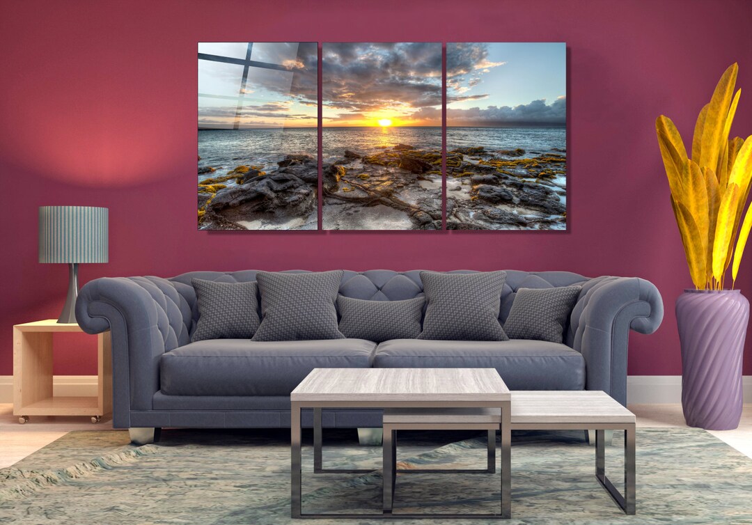 Sea View Mega Size Glass Printing Wall Art for Big Walls Modern Decor ...