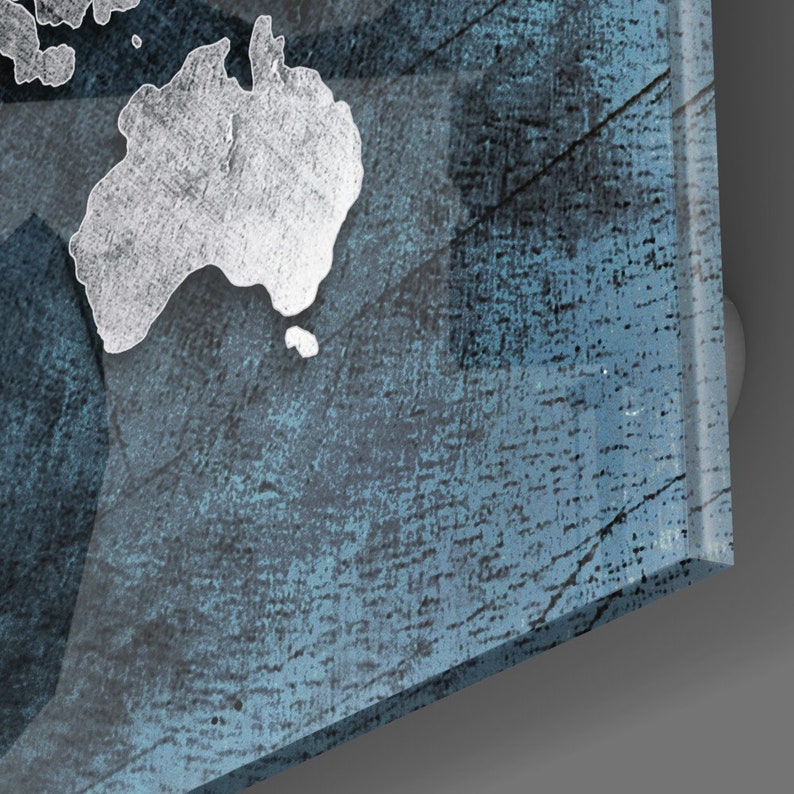 World Map Glass Printing Wall Art Modern Decor Ideas for Your - Etsy
