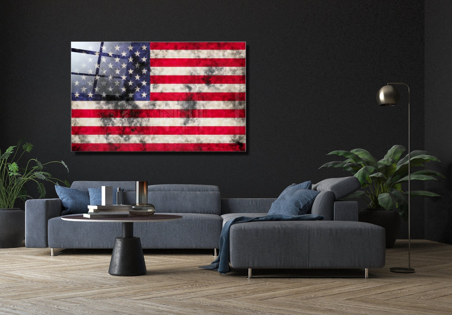 American Flag Glass Printing Wall Art Modern Decor Ideas for | Etsy