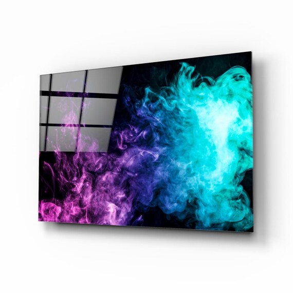 Colored Smoke Glass Printing Wall Art Modern Decor Ideas for - Etsy
