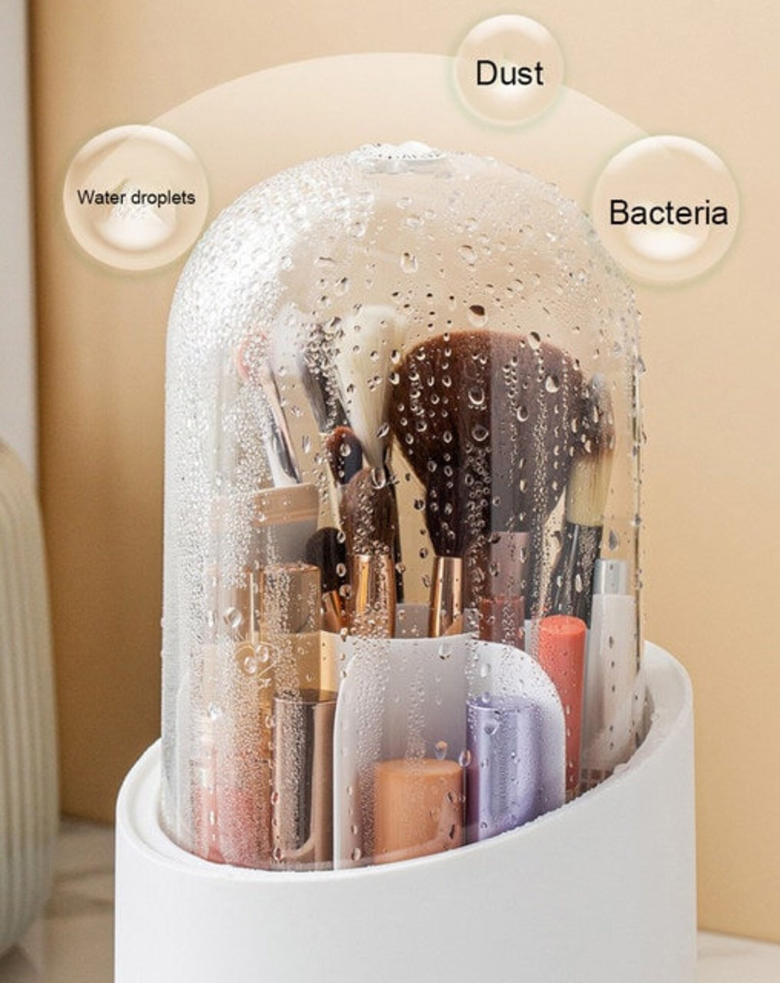 Cosmetic Storage Box Large Capacity Dustproof Lipstick Makeup Brush ...
