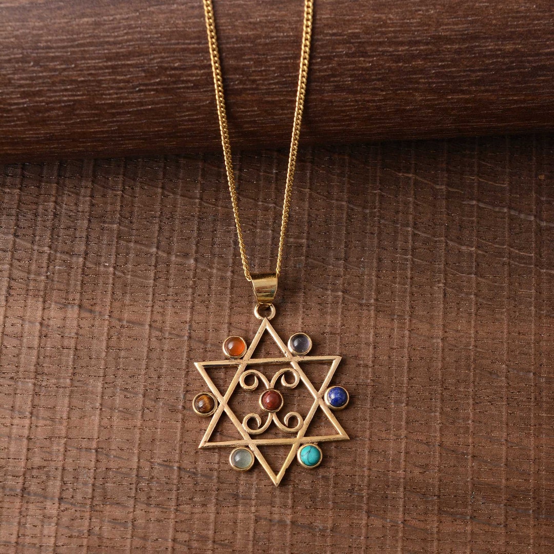Brass 7 Chakras Pendant, Handmade Pendant,brass Pendant,chakras Pendant ...