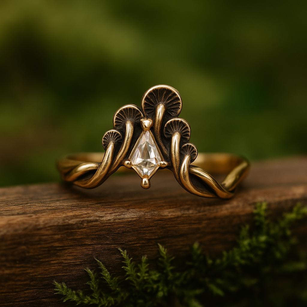 Mushroom Ring | Engagement Ring | Botanical Gold Wedding Ring | Nature ...