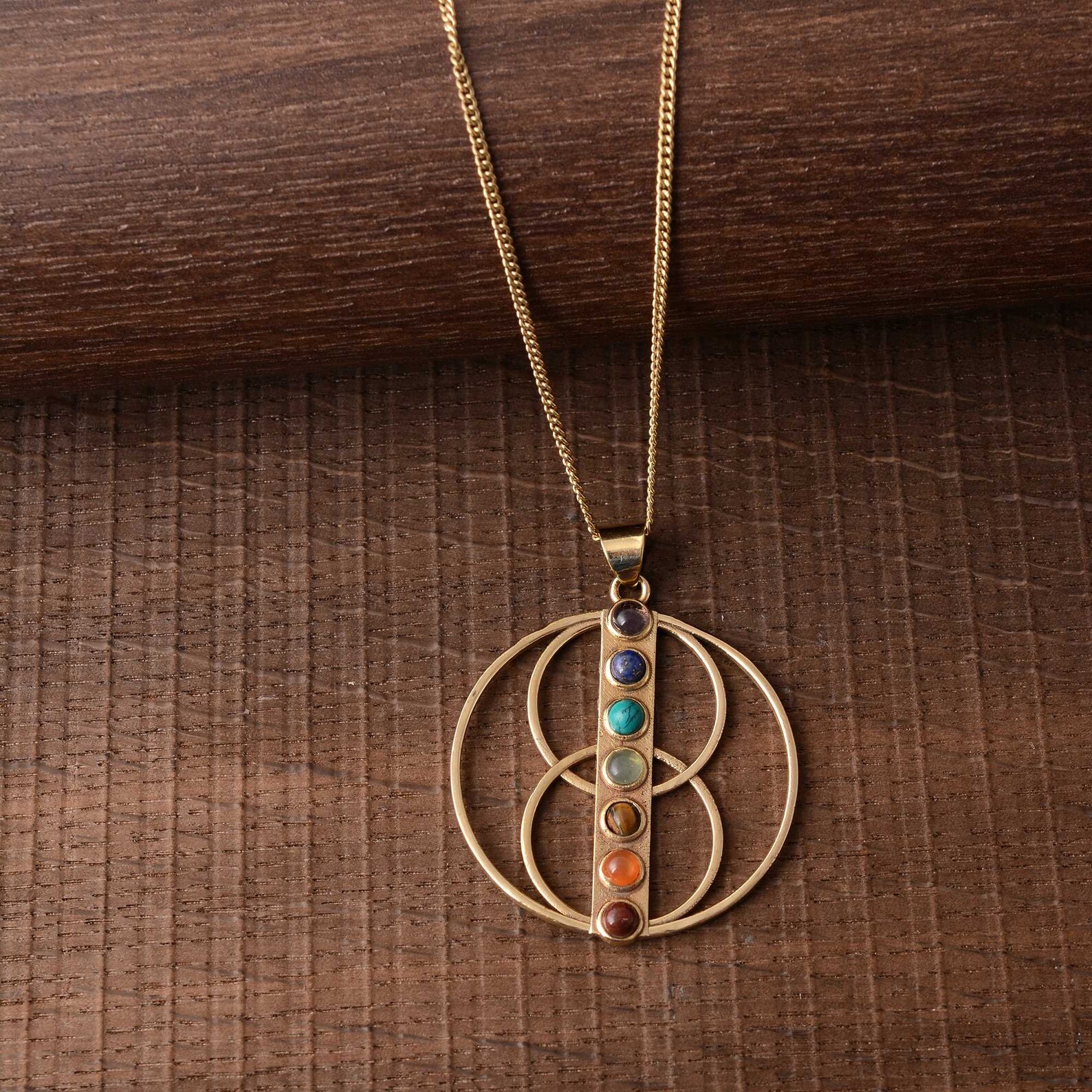 Brass 7 Chakras Pendant, Handmade Pendant,brass Pendant,chakras Pendant ...